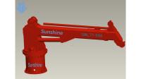 China 7t10m Electric Telescopic Boom Hydraulic Marine Crane for Vessel Mounting 37kW 440V for sale