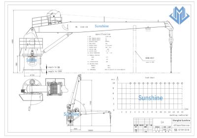 China 10t 15m Stiff Boom Marine Crane for Cargo Handling on Multi Purpose Vessel for sale