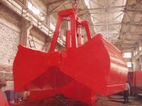 China 10 Cube Meter Electric Hydraulic Clamshell Grab Bucket For Bulk Materials Unloading for sale
