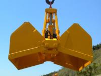China 10 Cube Meter Electric Hydraulic Clamshell Grab Bucket For Bulk Materials Unloading for sale