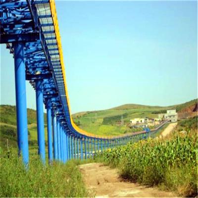 China Long Distance Curved Belt Conveyor System 800mm to 1200mm Width for Bulk Material Handling for sale