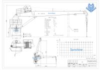 China Pedestal Stiff Boom Marine Crane 10m Working Radius 10500 kg Offshore Fixed Boom Crane for sale