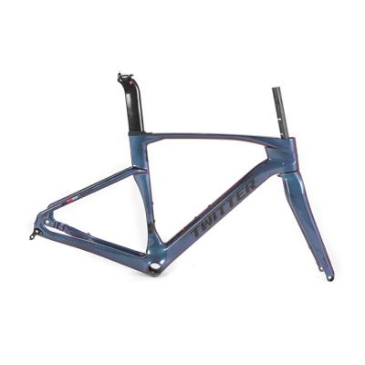 China T800 High Modulus Carbon Gravel Road Bike Frame Set 48cm Holographic XL for sale