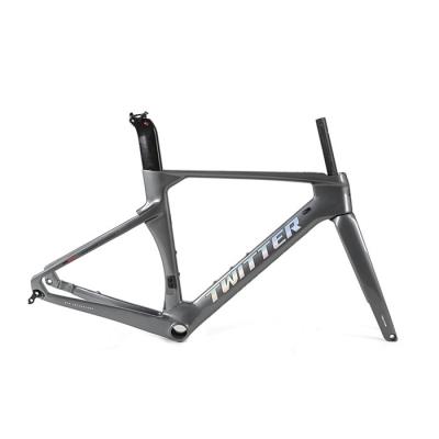 China OEM Acceptable Lightweight Road Frameset T800 Carbon Fiber Black Gloss for sale