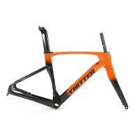 China 700x40C Carbon Gravel Frameset 48cm T800 Disc Brake Bike Frame Fork Seatpost for sale