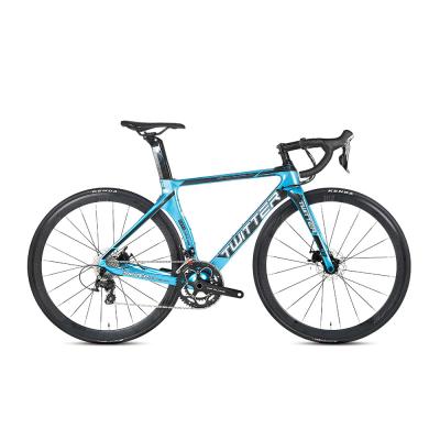 China Carbon Fiber 700C Road Bike Thru Axle Disc Brake 142mm 22 Speed Shimano 105 for sale