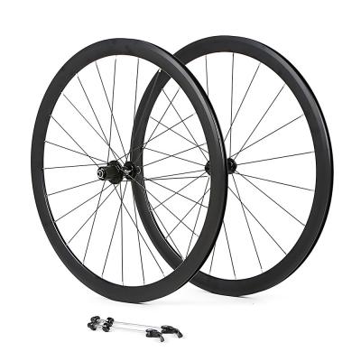 China 700C Aluminum Alloy Gravel Wheelset 40mm Rim Brake Road Bicycle Wheels for sale
