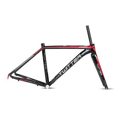 China 48cm 6061 Aluminum Alloy Road Bike Frame 700C Carbon Fork Lightweight for sale