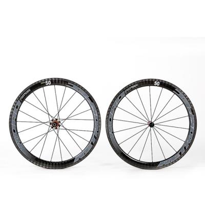 China 12K Twill Carbon Road Bike Wheelset 50mm Depth 700C Disc Brake RS R50DB for sale