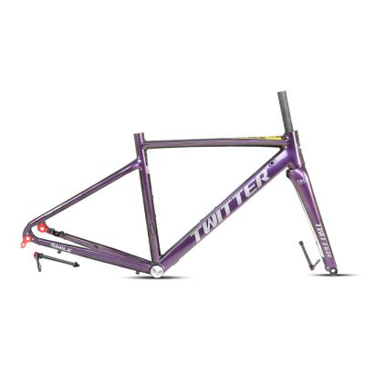 China 700C Thru Axle Alloy Gravel Bike Frameset Red Disc Brake 46cm 48cm 50cm 52cm for sale
