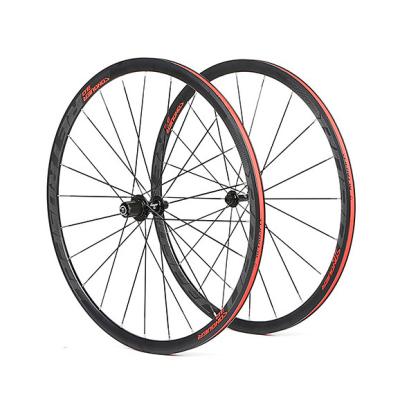 China ISO Approved 30mm Rim 700C Alloy Road Bike Wheelset 2 Bearings Racing Wheels for sale