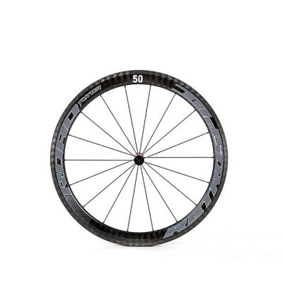 China 12K Carbon Road Bike Wheelset 700C 50mm Depth 25mm Width Disc Brake Clincher Tubeless Ready for sale