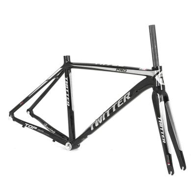China OEM AL6061 Aluminum Alloy Road Bike Frame 46cm 48cm 50cm 52cm with Carbon Fork for sale