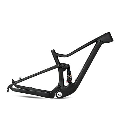 China OEM Carbon Fiber MTB Frame 29 27.5 Inch T900 Full Suspension with Rockshox Rear Shock 15 17 19 Size for sale