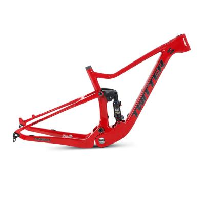 China Carbon Fiber Full Suspension MTB Frame 15 17 19 Inch T900 with DNM Rear Shock for sale
