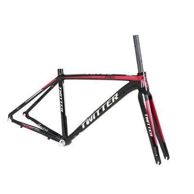 China 700C Aluminum Alloy Road Bike Frame 46-52cm with Carbon Fork for Adult Racing Bicycle for sale