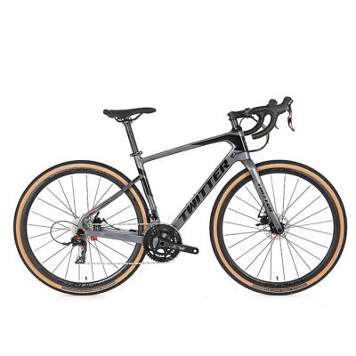 China 22 Speed Carbon Fiber Gravel Bike 700C 40C Wheels Double Disc Brake for sale