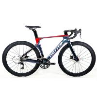 China Carbon Fiber Road Bike 700C SRAM Rival 22 Speed 46cm Frame Holographic Handlebar for sale