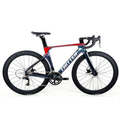 China Carbon Fiber Road Bike 700C SRAM Rival 22 Speed 46cm Frame Holographic Handlebar for sale