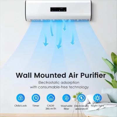 China Smart Health Air Purifier with Wall-mounted Design Cold Plasma and ESP Filter CADR 300 m3/h Air Display OEM ODM for sale
