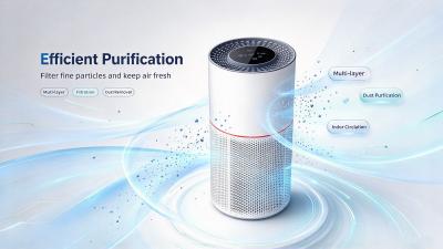 China 180m³/h CADR H13 HEPA WiFi Smart Control Air Purifier Compact Desktop Air Cleaner for Home Use for sale