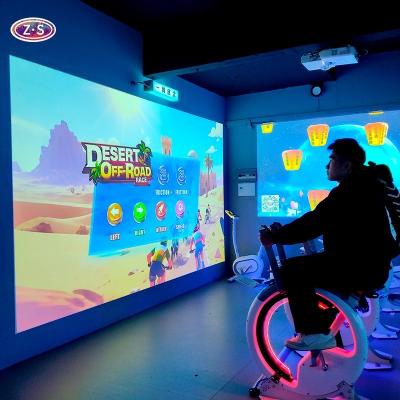 China Commercial Fitness Entertainment Projection Solution Indoor AR Bike Race Technology for sale