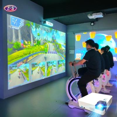 China Commercial Interactive Game Attraction Indoor AR Bike Race Projection Experience for sale
