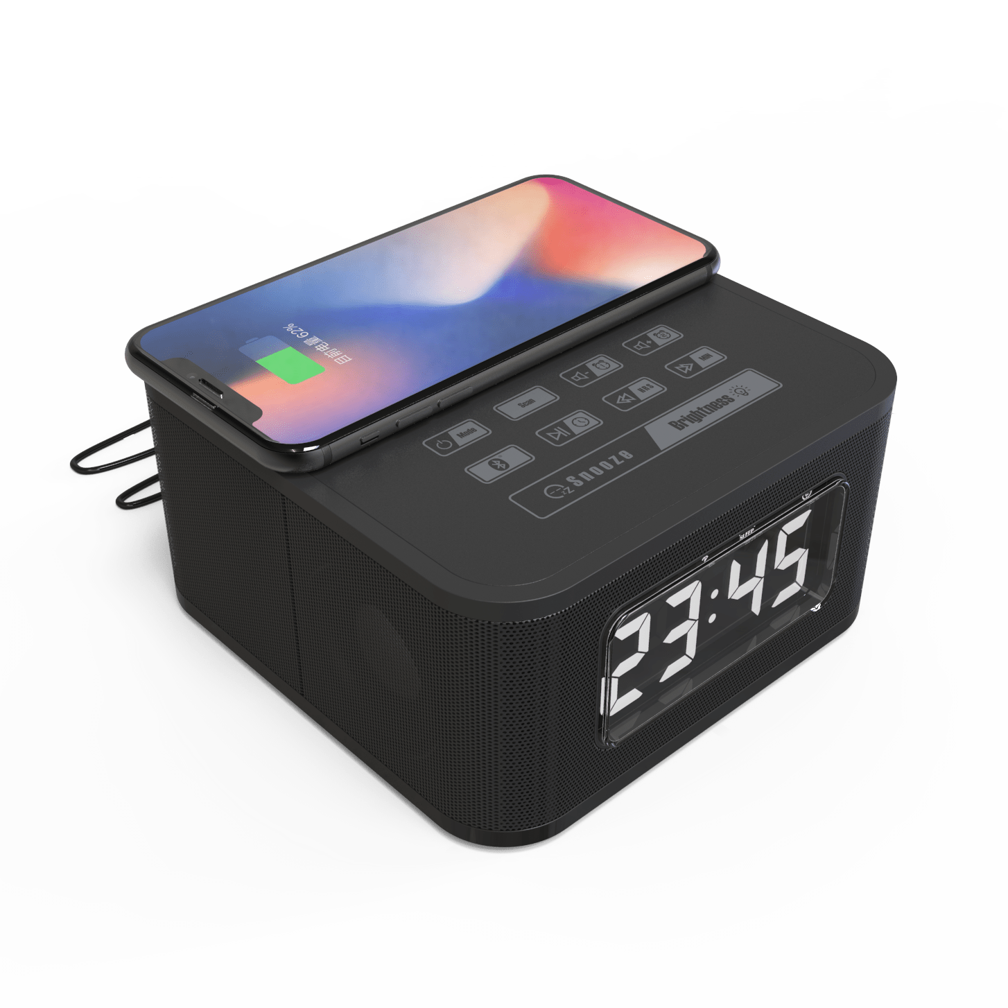 YOUTONG BQ002 Bluetooth clock radio with wireless charger
