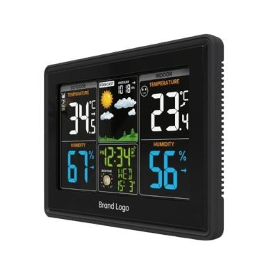 China RCC Time Wireless Weather Station with Thermometer Humidity 16.2cm Display and Custom OEM Support for sale