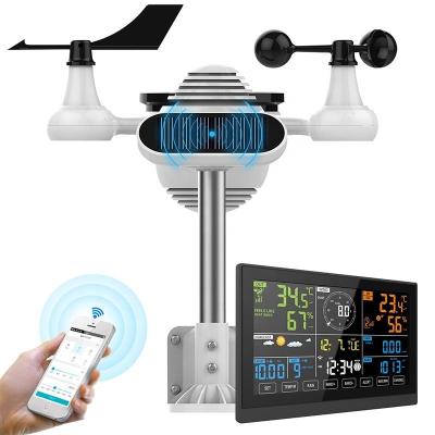 China 7-in-1 WiFi Weather Station with UVI Monitoring - 180 km/h Wind Speed, 200 KLUX Light Intensity, Tuya Smart Home Integration for sale