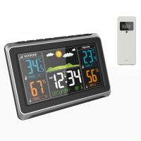 China Digital Weather Station with 24-Hour Rain Gauge and Temperature Monitoring - 20.6cm Display, Wireless Transmitter for sale