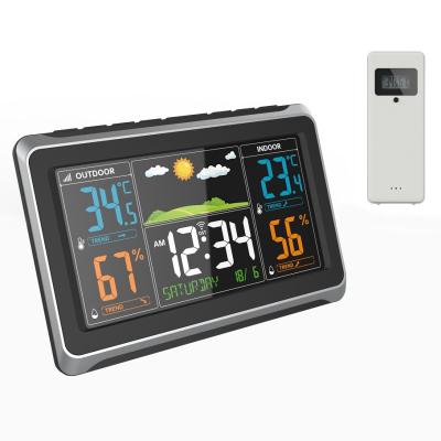 China Digital Weather Station with 24-Hour Rain Gauge and Temperature Monitoring - 20.6cm Display, Wireless Transmitter for sale