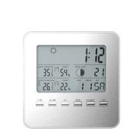 China Indoor Outdoor Weather Station with Temperature Humidity Monitoring 13x13cm Display Supports 3 Sensors for sale