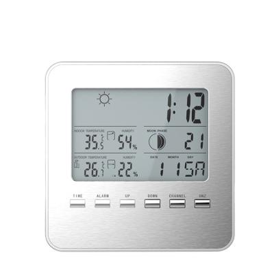 China Indoor Outdoor Weather Station with Temperature Humidity Monitoring 13x13cm Display Supports 3 Sensors for sale