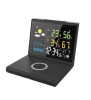 China CE Indoor Outdoor Thermometer Wireless QI  LCD Digital Weather Clock for sale