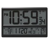 China Digital Wall Clock with Indoor Outdoor Temperature Monitoring 362x236mm LCD Display Radio-Controlled Time for sale