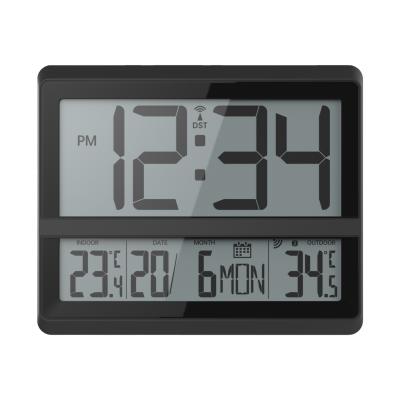 China Radio-Controlled Digital Table Clock with Indoor Outdoor Temperature Display 22.6 x 18.8cm for sale
