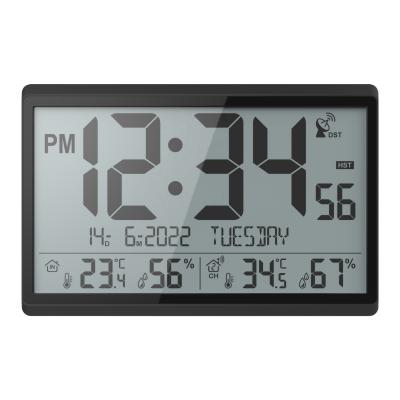 China YOUTON Jumbo Digital Wall Clock with Temperature Sensor 362x236mm LCD Display RF433MHz 100m Range for sale