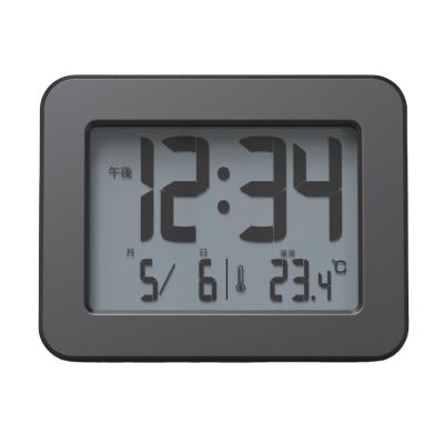 China Battery-Operated LCD Alarm Clock with RC Time Sync, Temperature Display, 72x56x25mm Size for sale