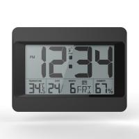China Digital Atomic Jumbo Wall Clock 21.5x16cm with Indoor Outdoor Temperature Display and Dual Alarm for sale