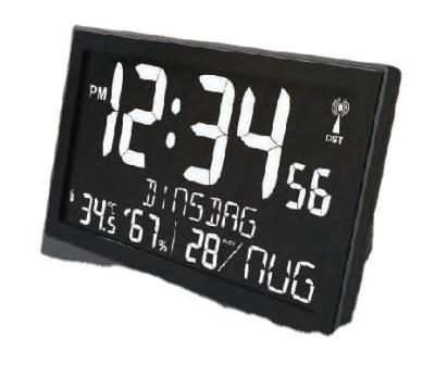 China Square Digital LED Wall Clock 192x127mm with Temperature Humidity Display 12/24 Hour System and Dual Alarm for sale