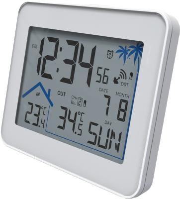 China Square Digital Wall Timer Alarm Clock with LCD Display, Temperature Monitoring and Radio-Controlled Time - 2 AAA Battery Powered for sale