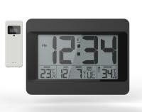 China Electronic Movement Jumbo Digital Wall Clock with Temperature Display 24.3x20.15cm LCD Screen for sale