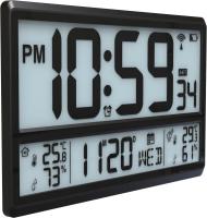 China ABS Digital Wall Clock 236x362mm with Temperature Humidity Display and RF Time Sync for Indoor Outdoor Use for sale