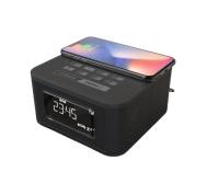 China Dual Alarm DAB Radio with Bluetooth, Qi Wireless Charging 10W, 6W Stereo Speakers, 138x138x69mm for sale