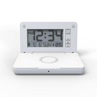 China Qi Wireless Charger Alarm Clock with Temperature Display 141x91mm 10W Fast Charging for sale