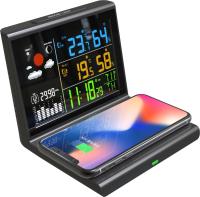 China 9V/2A Wireless Charging Weather Station with 5W Power Bank, 13.5x12.6x11cm Display and Outdoor Sensor for sale