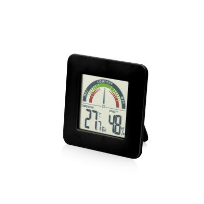 China Digital Indoor Thermometer Hygrometer 8x8x2.5cm with Temperature Range 0-50℃ and Comfort Indicator for sale