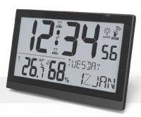 China Digital LCD Indoor Thermometer Alarm Clock with Temperature Humidity Display 19.2x12.7cm RCC Function for sale