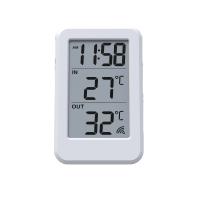 China Wireless Digital Thermometer Hygrometer with LCD Clock - Indoor Outdoor Temperature Range -40°C to 70°C, 0.1°C Resolution for sale